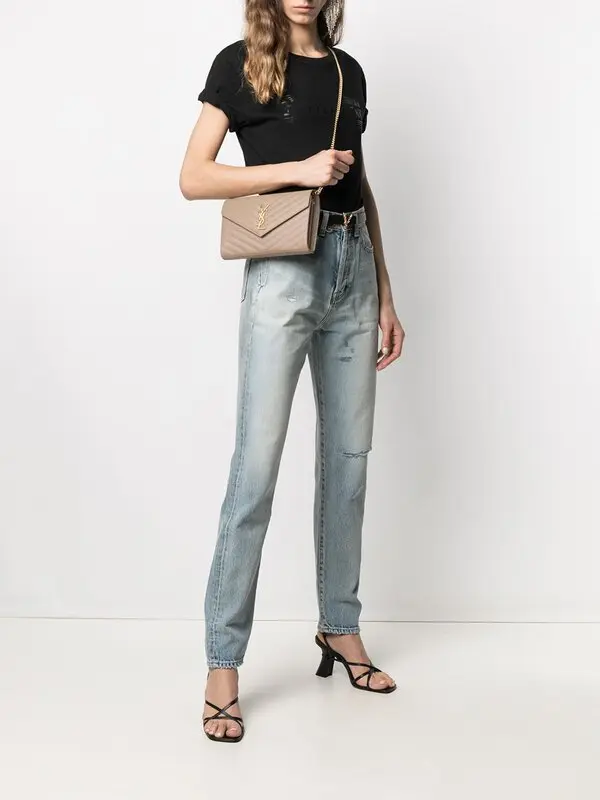 Saint Laurent Cassandre Leather Wallet On Chain