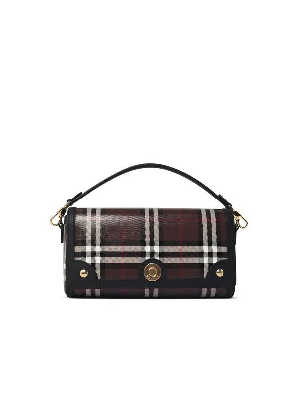 Burberry Note' Bag With Handle In Chocolate Cotton Blend - Brown