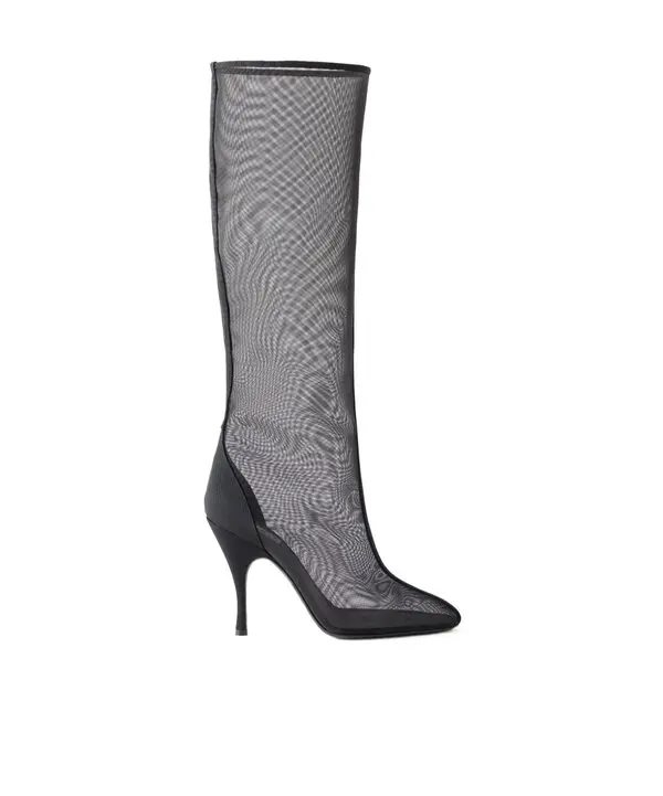 Alaïa Sheer Stiletto Boots - Gray