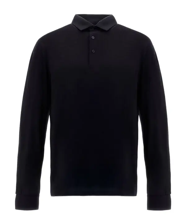 Herno Long-sleeve Polo Shirt - Black