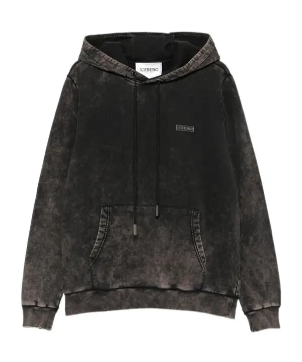 Iceberg Acid-wash Logo-patch Hoodie