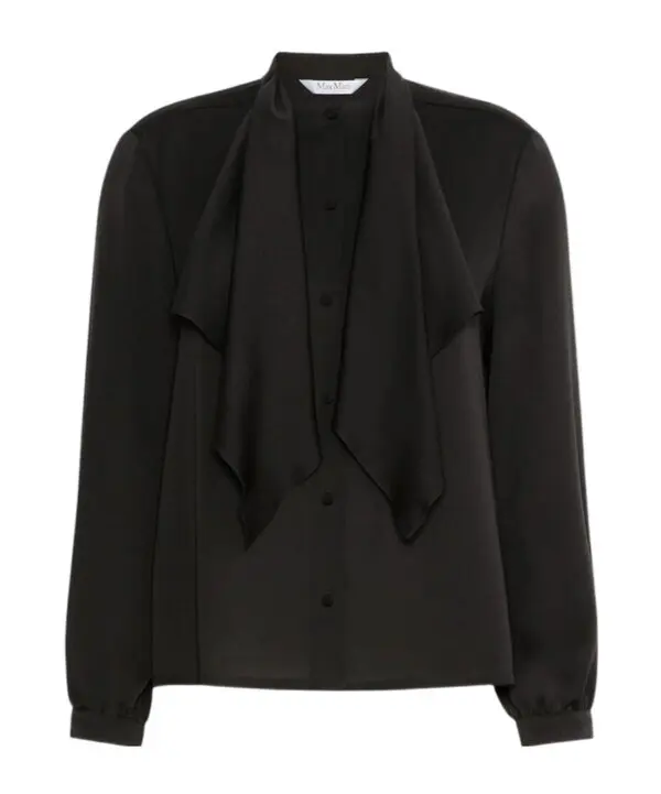 Max Mara Ruffled Silk Charmeuse Shirt