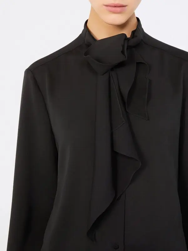 Max Mara Ruffled Silk Charmeuse Shirt