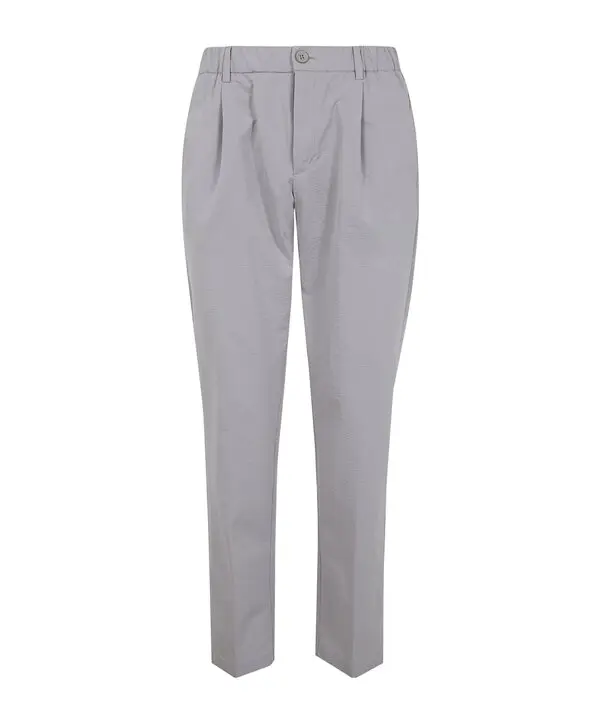 Herno Seersucker Straight-leg Trousers - Gray