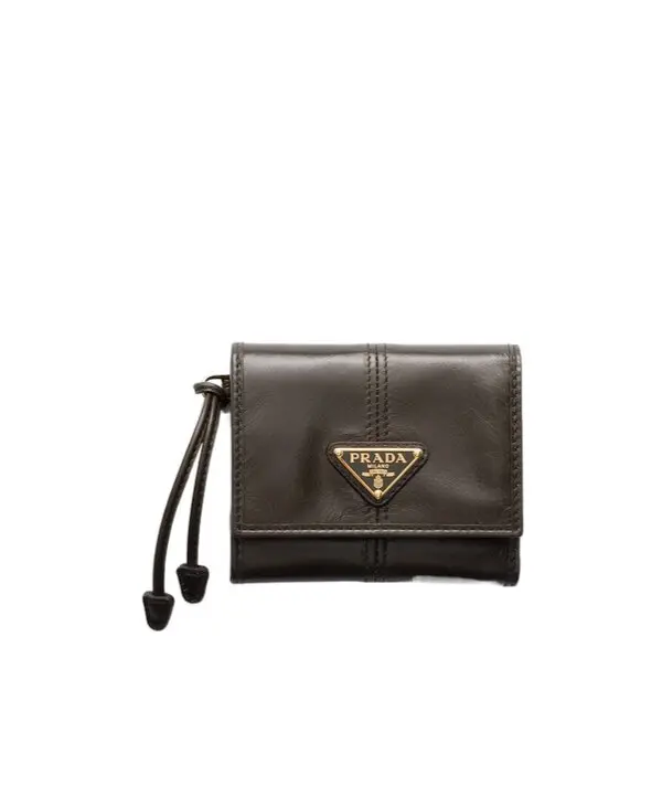Prada Small Leather Wallet - Forest