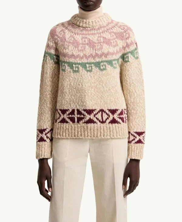 Moncler Jacquard Crew Neck Knitted Sweater
