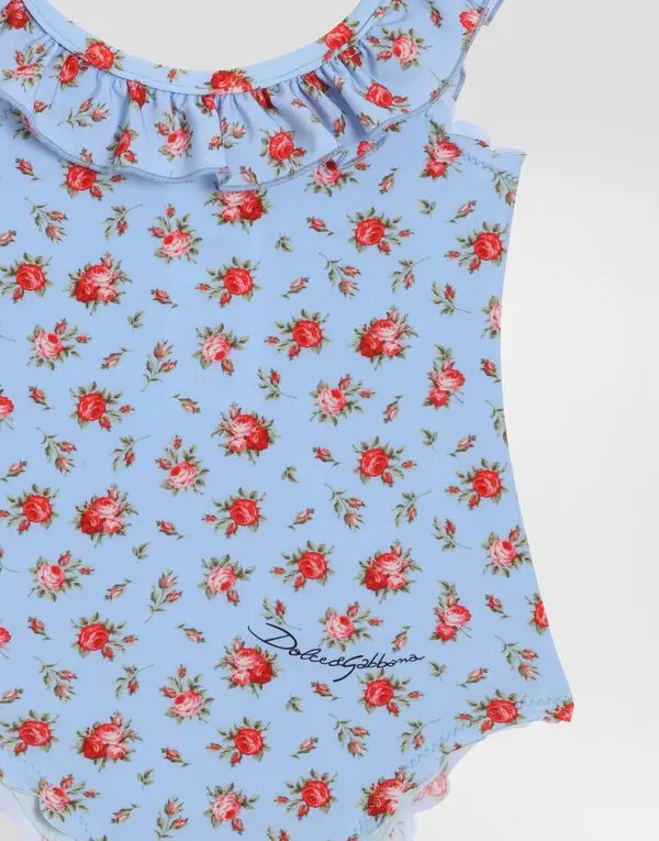 Dolce & Gabbana Ruffled Floral Swimsuit