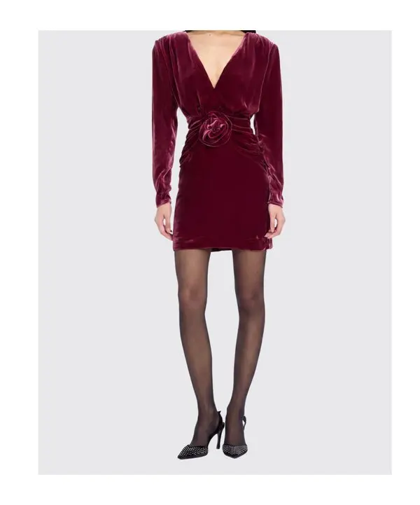 ROTATE BY BIRGER CHRISTENSEN Ruched Rose Mini Dress