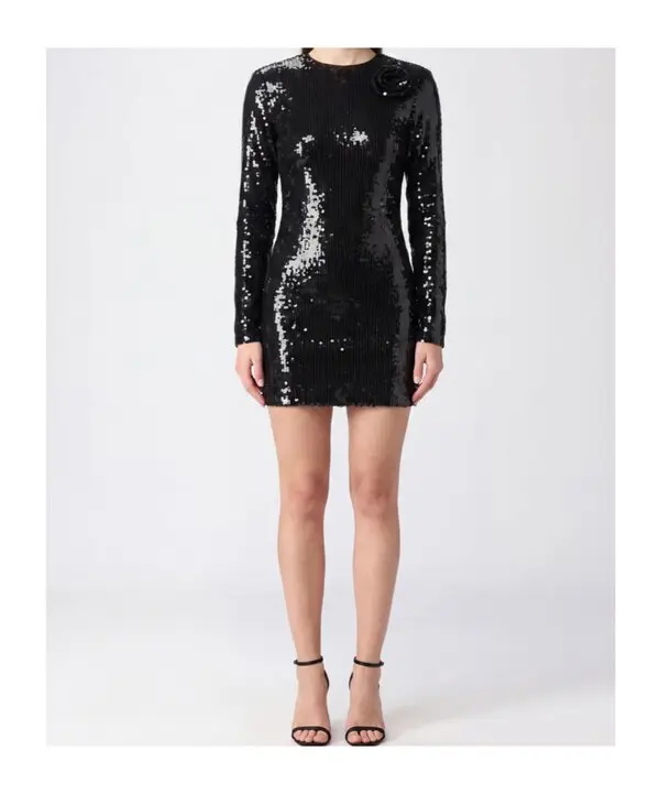 ROTATE BY BIRGER CHRISTENSEN Sequin Flower Mini Dress