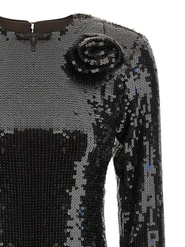ROTATE BY BIRGER CHRISTENSEN Sequin Flower Mini Dress