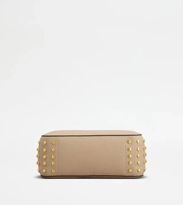 TOD'S Metal Dots Mini Shoulder Bag - Beige