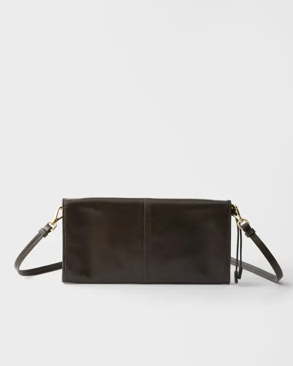 Prada Leather Wallet With Shoulder Strap