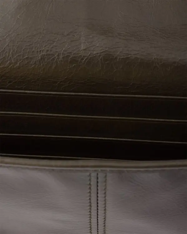 Prada Leather Wallet With Shoulder Strap