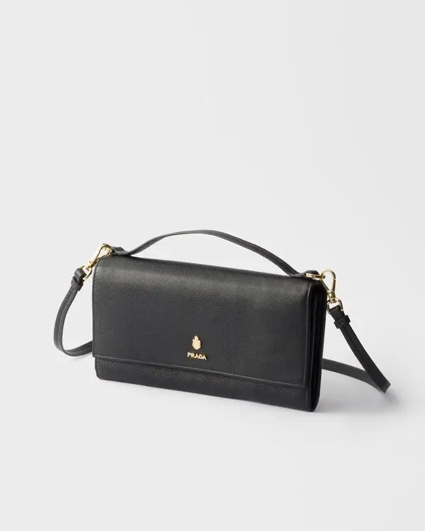 Prada Mini Saffiano Leather Wallet - Black