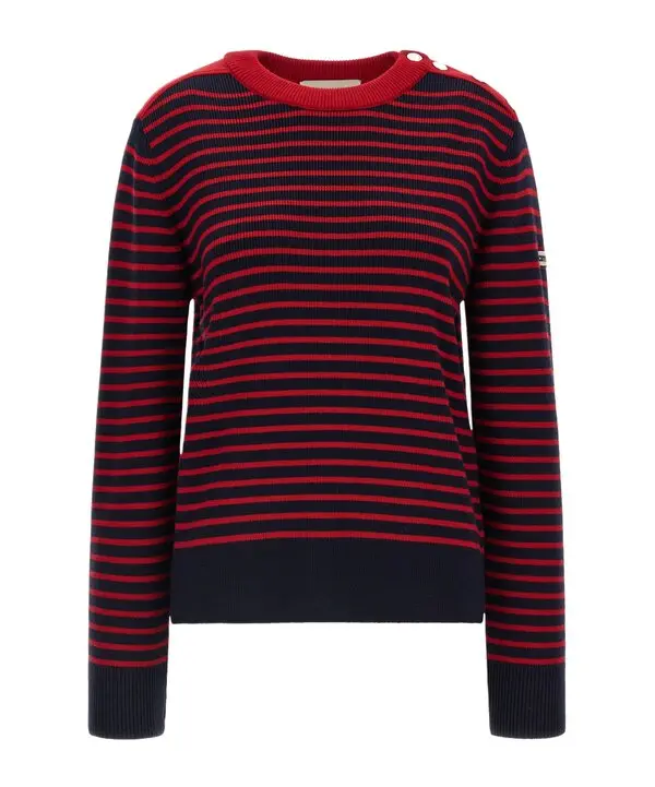 AMI Paris Sailor Striped Crewneck Sweater - Black