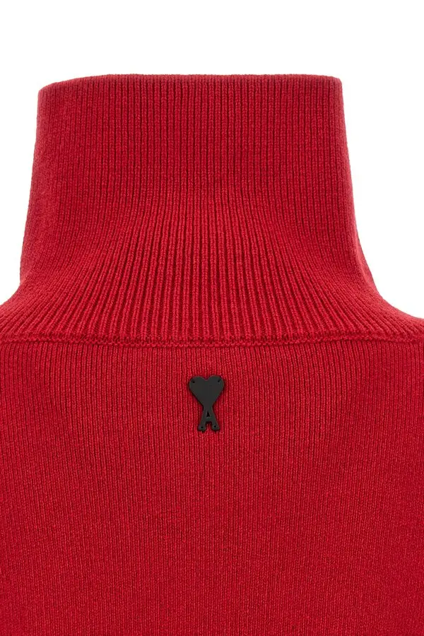 AMI Paris High Buttoned Collar Jumper