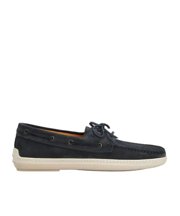 TOD'S Boat Shoes In Suede - Blue