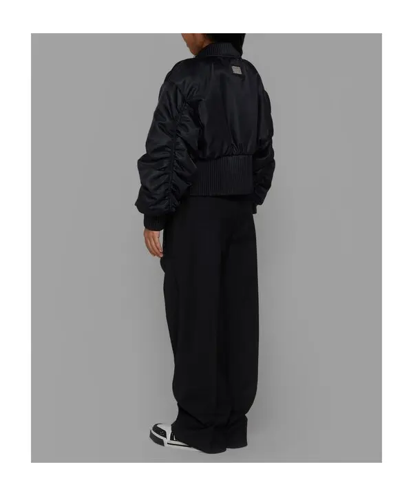Dolce & Gabbana Satin Bomber Jacket With Tag