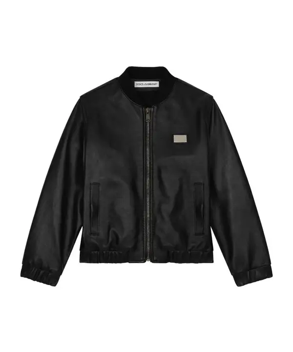 Dolce & Gabbana Logo-plaque Nappa Leather Jacket