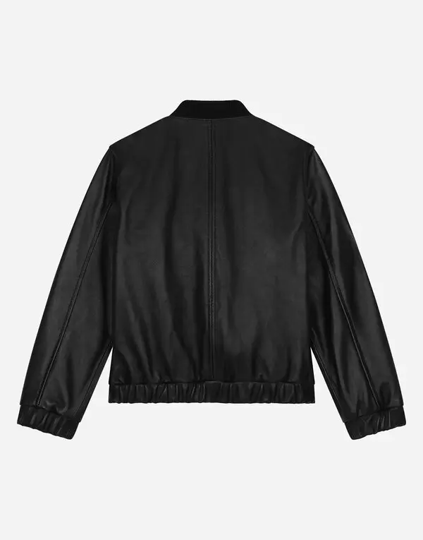 Dolce & Gabbana Logo-plaque Nappa Leather Jacket