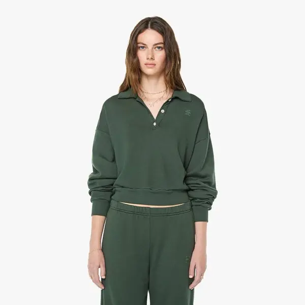 Eterne Cropped Polo Sweatshirt Forest - Multi