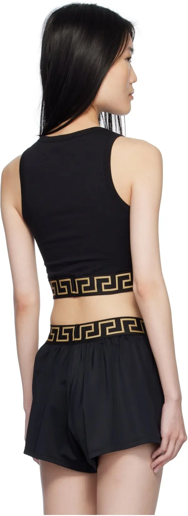 Versace Greca Border Sleeveless Cropped Top