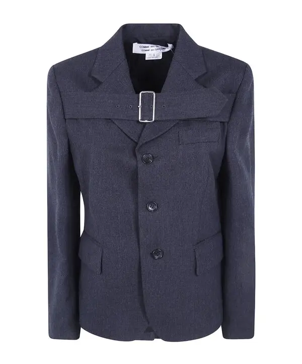 Comme Des Garçons Single Breasted Belted Jacket