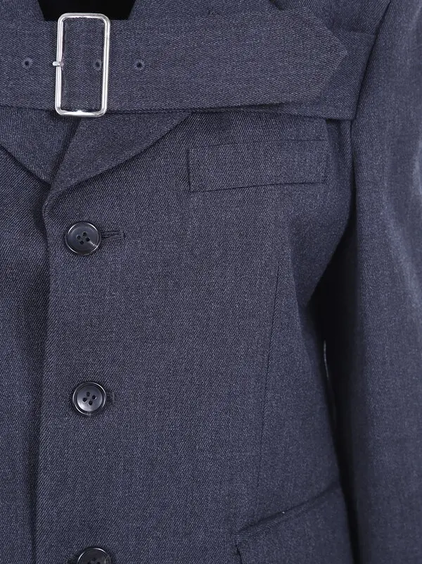 Comme Des Garçons Single Breasted Belted Jacket