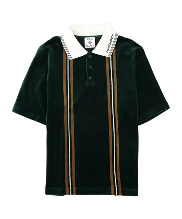 Casablanca Vertical Stripe Polo Shirt