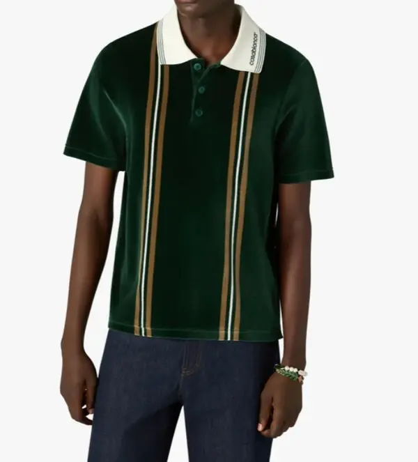 Casablanca Vertical Stripe Polo Shirt