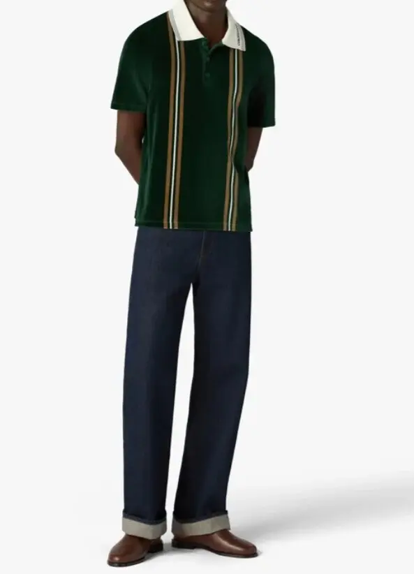 Casablanca Vertical Stripe Polo Shirt