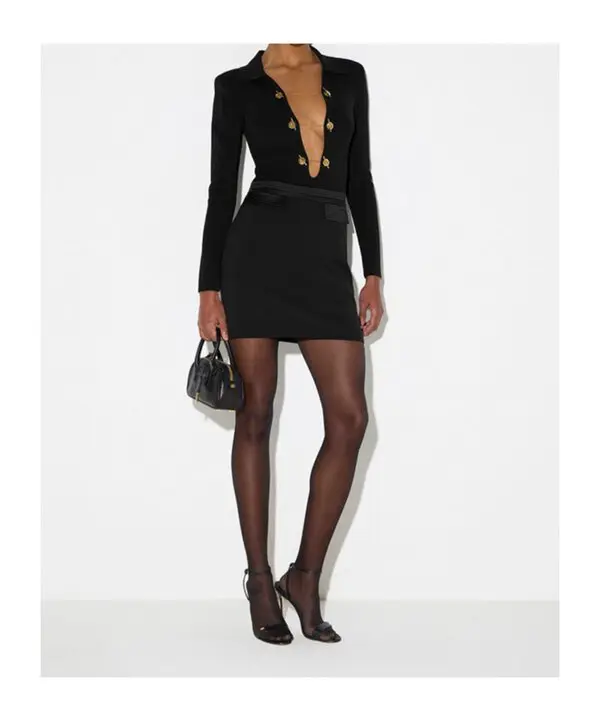 Elisabetta Franchi Double-layer Stretch Crepe Skirt