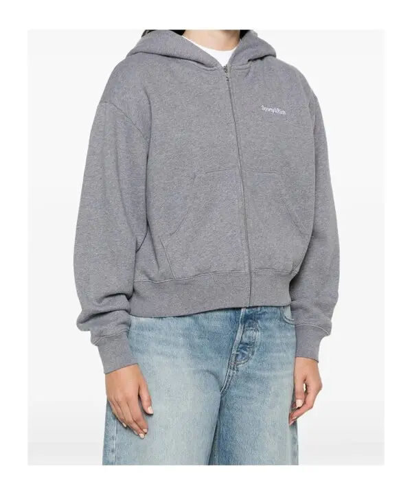 SPORTY  RICH Long-sleeved Zip-up Sweatshirt
