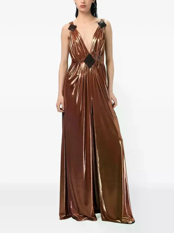 ANDRA ANDREESCU Diamond Metallic-finish Maxi Dress