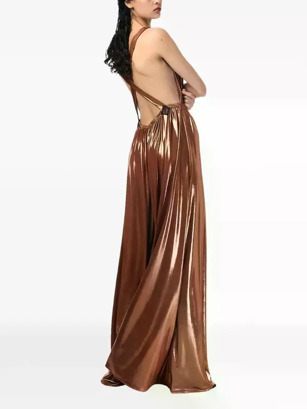 ANDRA ANDREESCU Diamond Metallic-finish Maxi Dress