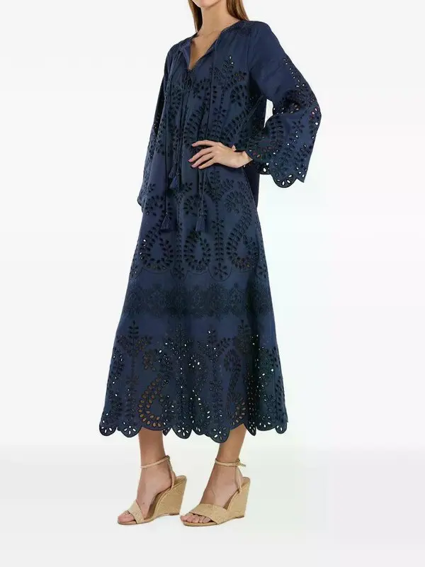 CHRISTY LYNN Norah Embroidered Midi Dress