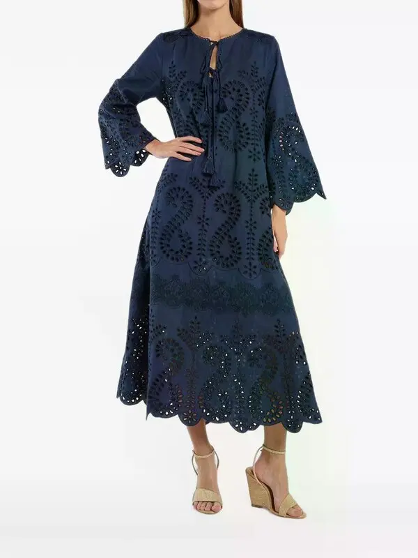 CHRISTY LYNN Norah Embroidered Midi Dress