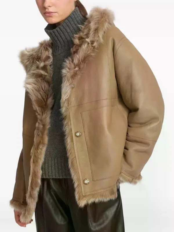 YVES SALOMON Reversible Hooded Shearling Jacket