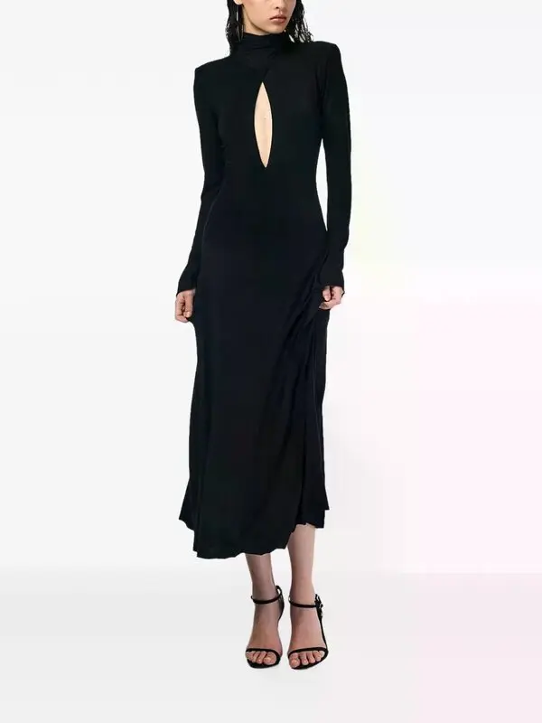 ANDRA ANDREESCU Cut-out Tie-fastening Midi Dress