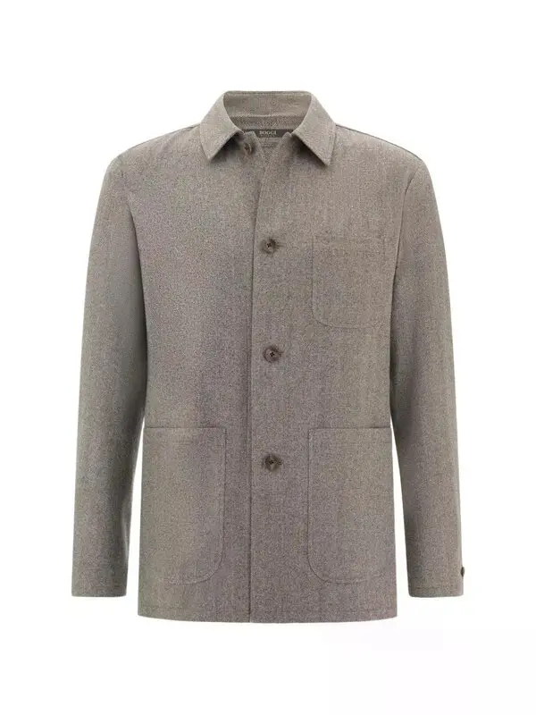 Boggi Milano Shacket Herringbone Wool