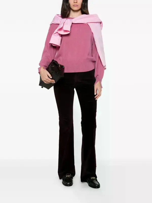 PT TORINO Elsa Corduroy Flared Trousers - Red
