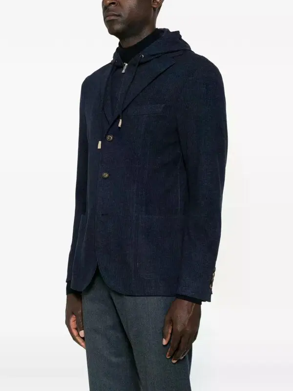 Eleventy Hooded Waffle-knit Jacket