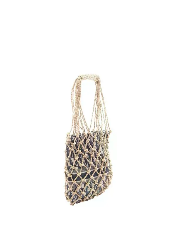 Dior 2020-2026 Woven Rope And Oblique Technical Fabric Net Bag Shoulder Bag