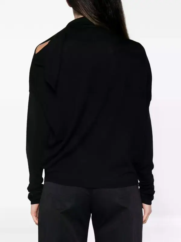 NUDE Cut-out Pussy-bow Sweater