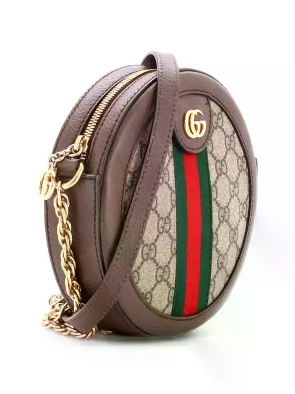 Gucci Ophidia Round Shoulder Bag Gg Coated Canvas Mini Crossbody Bag