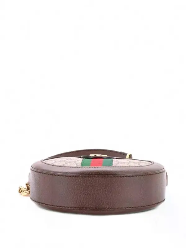 Gucci Ophidia Round Shoulder Bag Gg Coated Canvas Mini Crossbody Bag