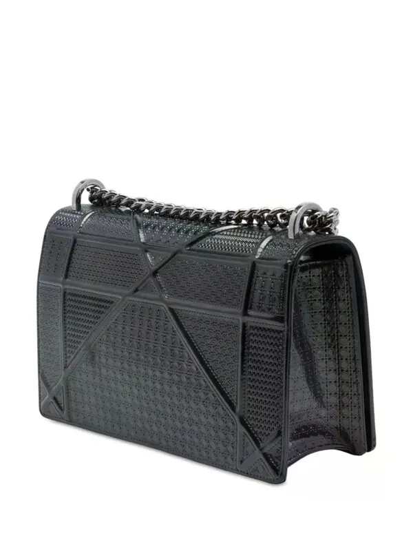 Dior 2016 Medium Patent Microcannage Diorama Flap Crossbody Bag