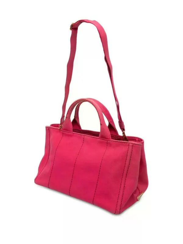 Prada 2013-2026 Canvas Canapa Logo Tote Satchel
