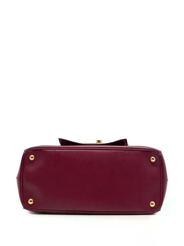 Prada 2010-2026 Bicolor Saffiano Lux Galleria Double Zip Front Pocket Satchel