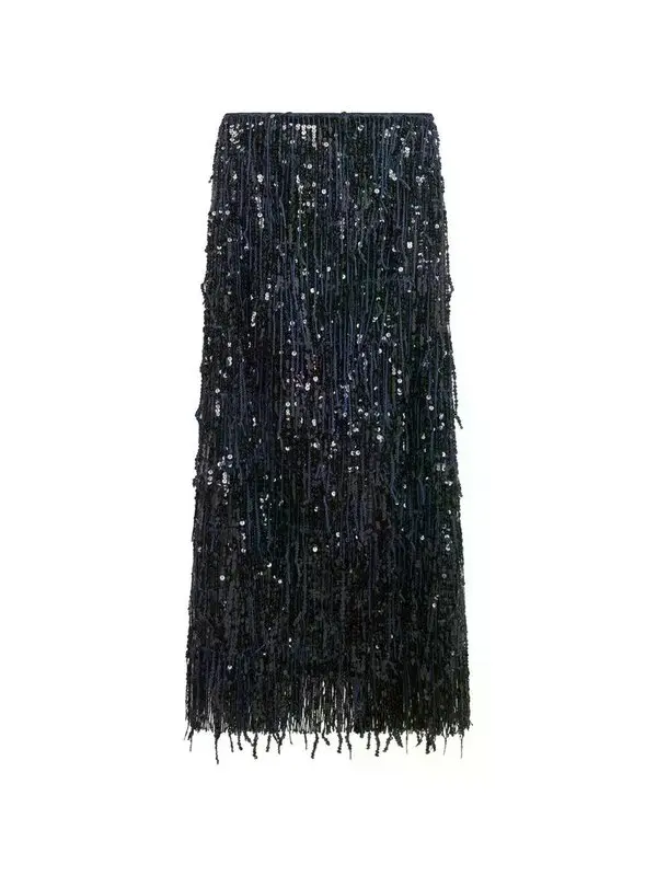 16Arlington Dia Fringe-sequin Maxi Skirt - Black